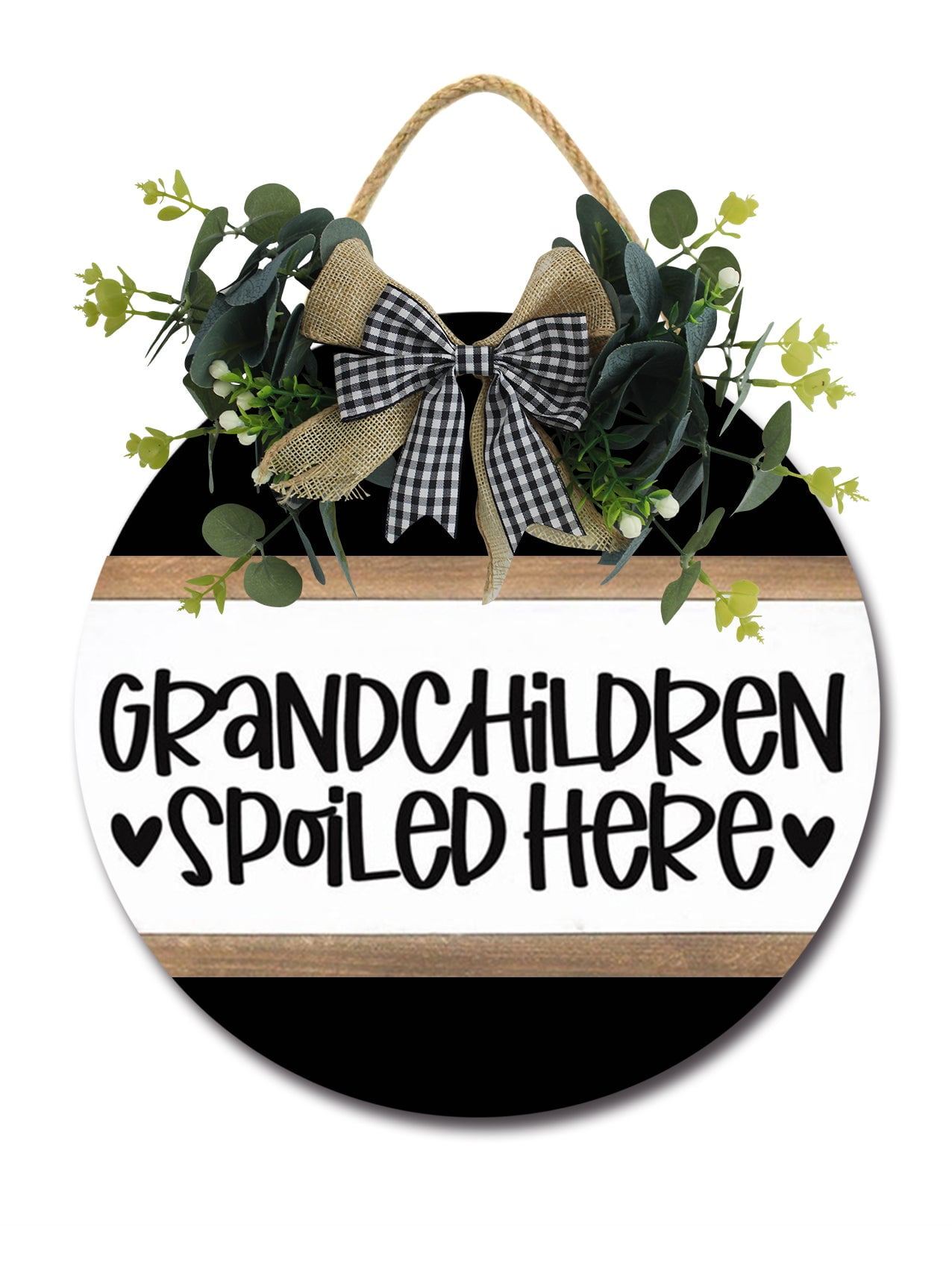 Grandchildren Spoiled Here Sign Front Door Porch Decorations, Round ...