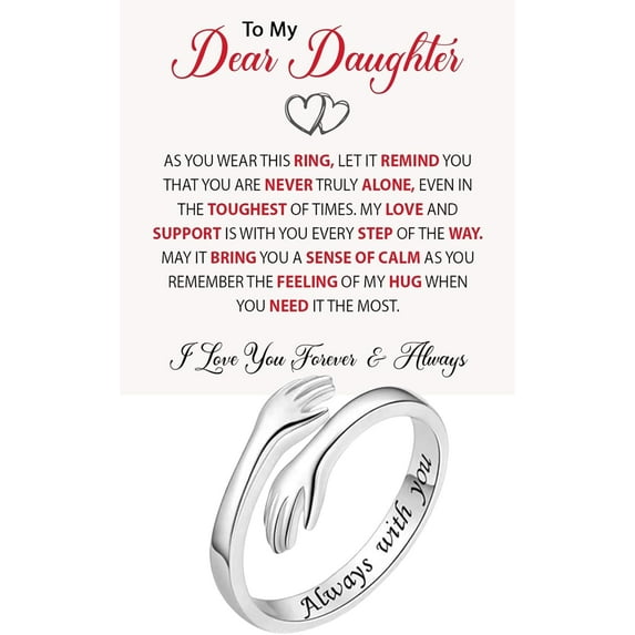 Granddaughter Daughter Hug Ring For Hope Rings, Stainless Steel ...