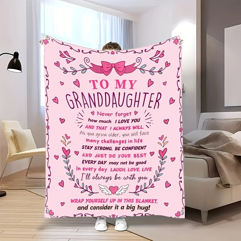Granddaughter Gift Blanket - Soft Flannel Throw with Heartfelt Message ...