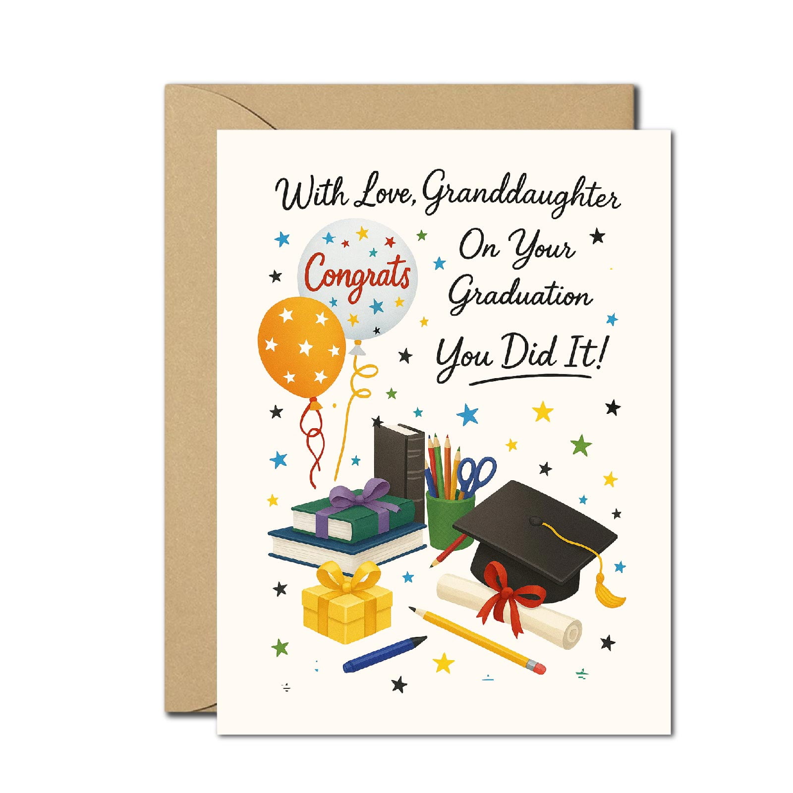 Granddaughter Graduation Card – Congrats You Did It – Sweet & Cheerful ...