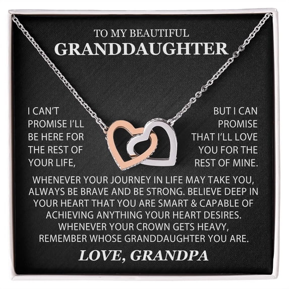 To My Granddaughter From Grandpa On Birthday Classic Necklace A ...
