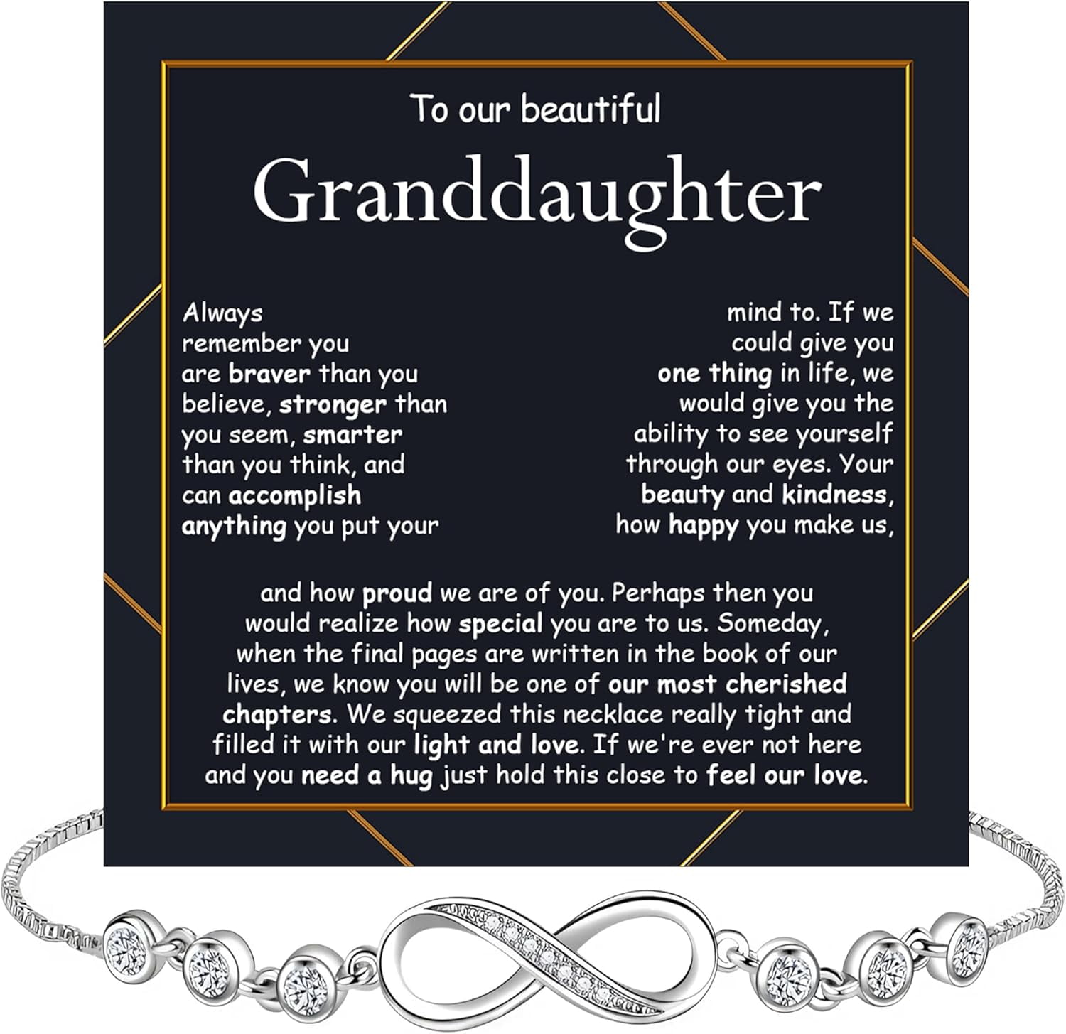 Granddaughter Infinity Heart Bracelet, Granddaughter Bracelet, Jewelry ...
