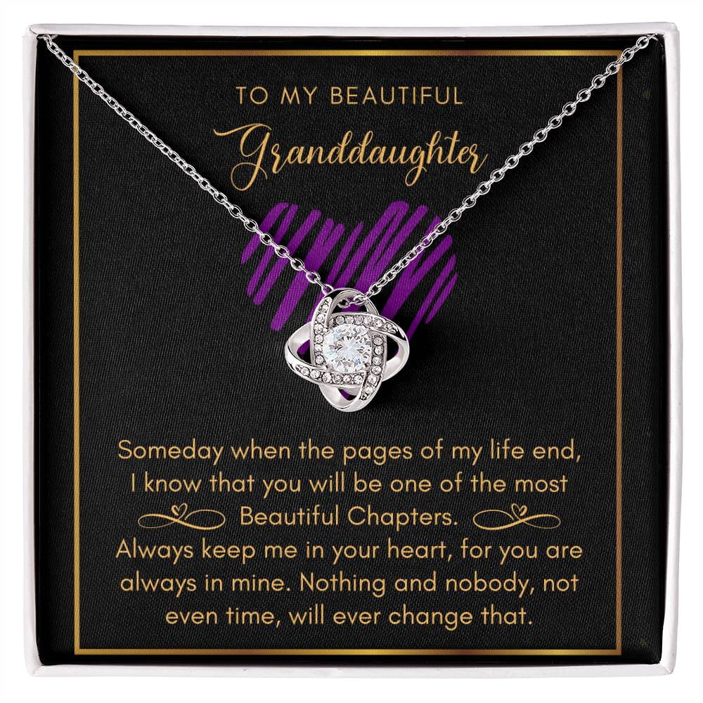 Granddaughter, Most Beautiful Chapters Necklace - Love Knot Necklace ...