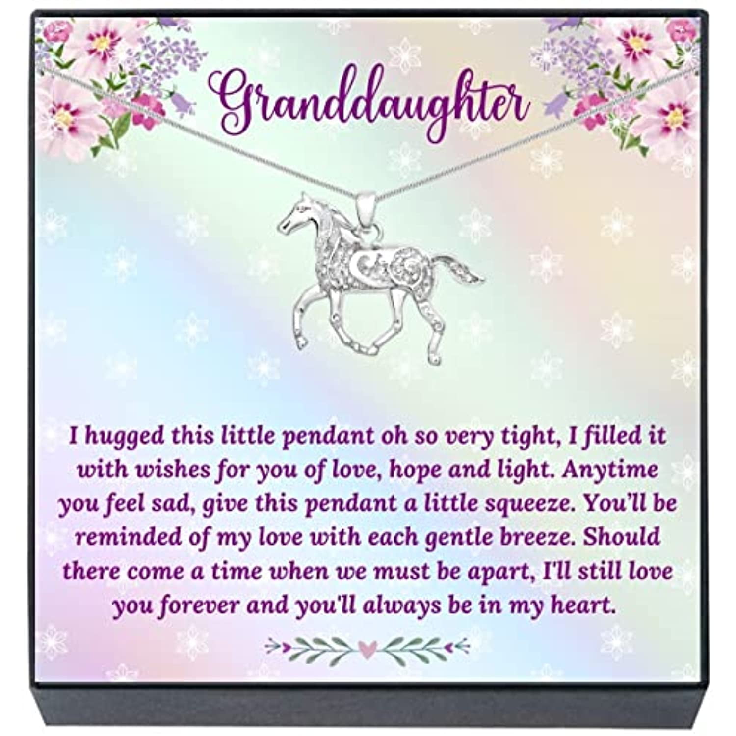 Granddaughter Silver Horse Jewelry Gifts, Granddaughter Horse Pony ...