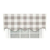 Grande Check Regal Style 3" Rod Pocket Valance 50" x 17" Taupe by RLF ...