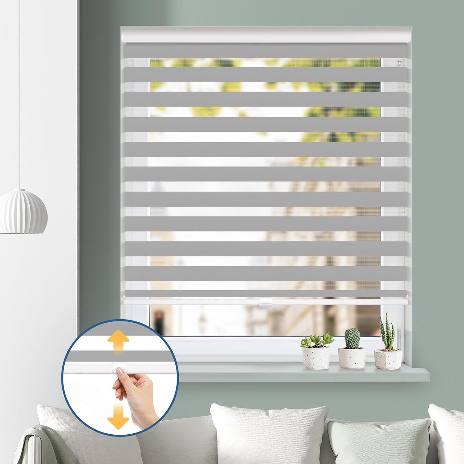 Grandekor Cordless Zebra Blinds for Windows Free-Stop, Roller Windows ...