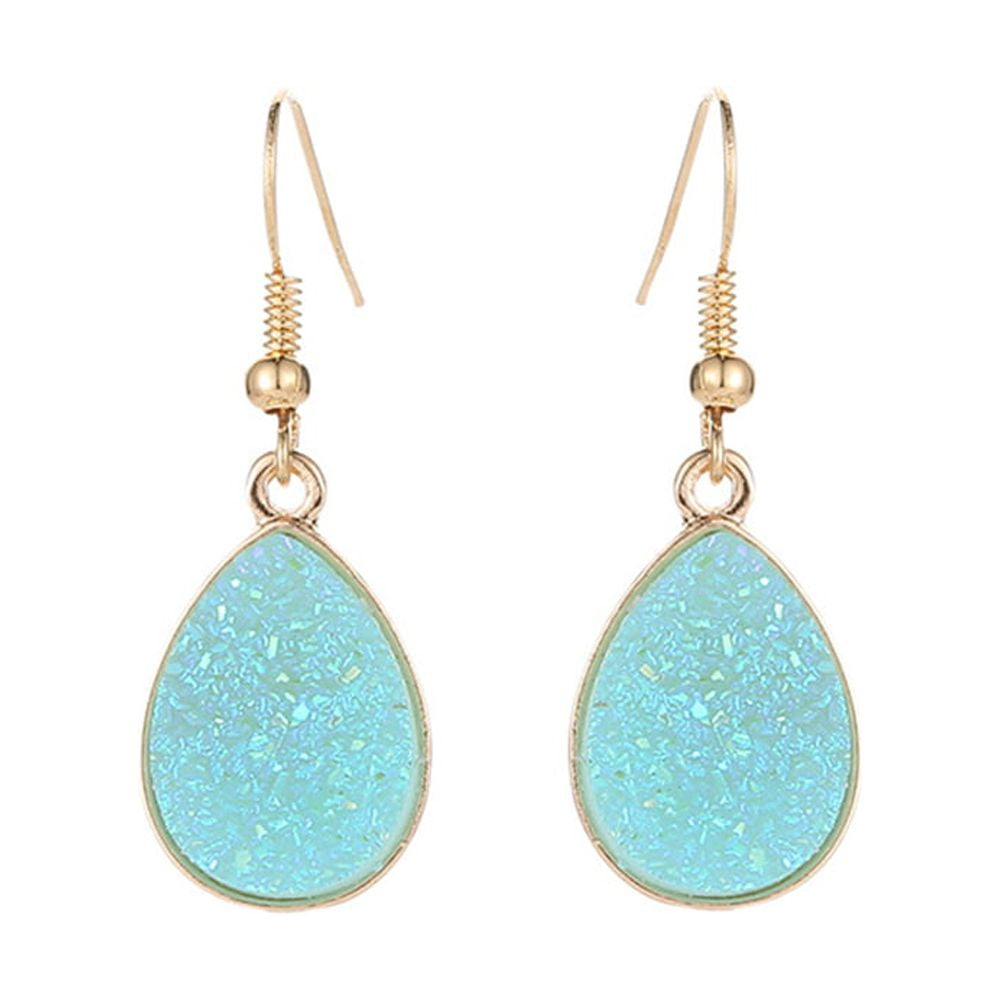 Grandest Birch 10 Pairs Fashion Women Water Drop Drusy Dangle Hook ...