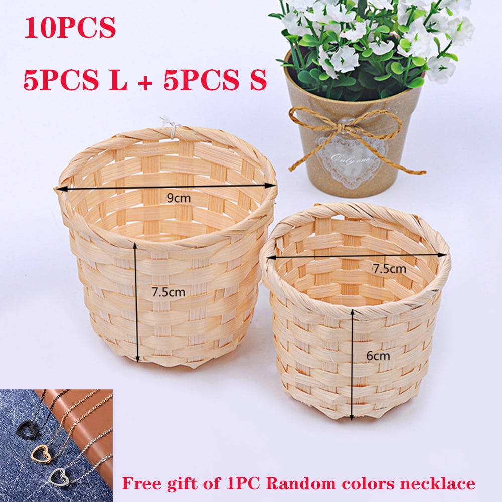 Grandest Birch 10PCS Bamboo Woven Basket Bra Sundries Organizer Rattan ...