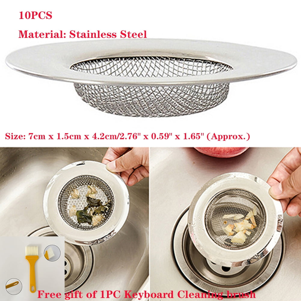 Grandest Birch 10PCS Stainless Steel Mesh Sink Strainer Trap Bath Hair ...