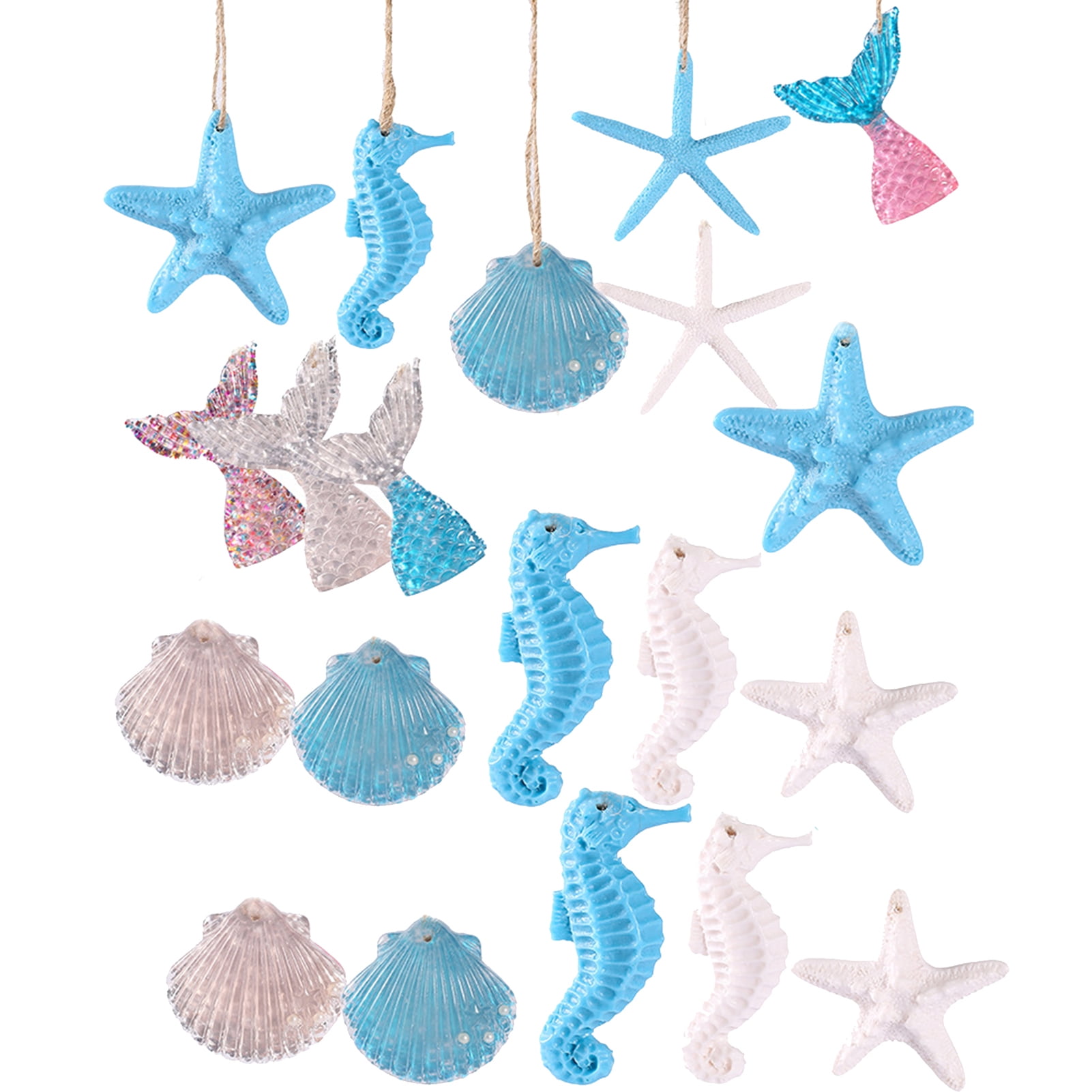 Grandest Birch 20Pcs Resin Pendants Compact Cartoon Seashell Starfish ...