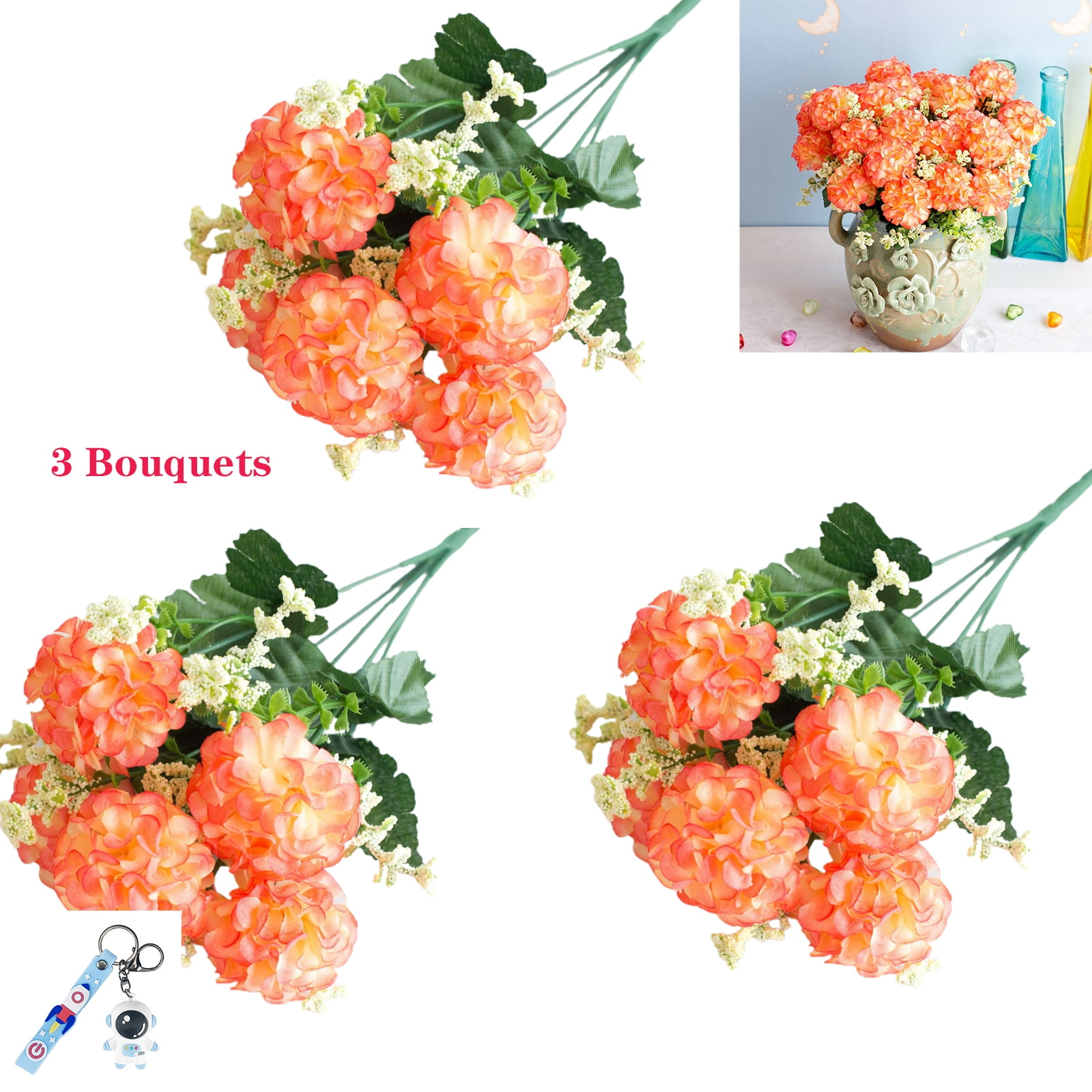 Grandest Birch 3 Bouquets Fake Flowers Charming Long-lasting 5 Heads ...