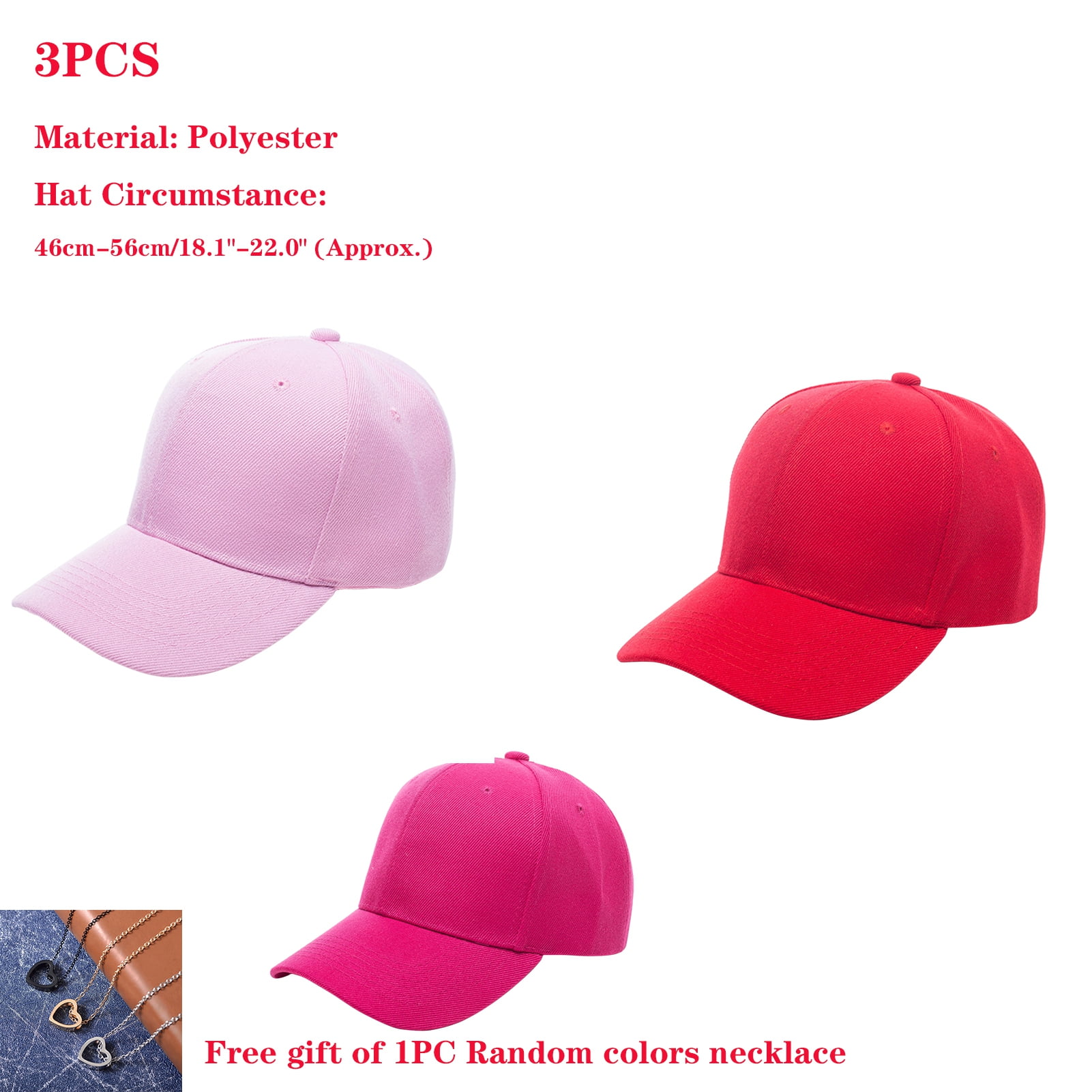 Grandest Birch 3PCS Baseball Cap Washable One Size Exquisite ...