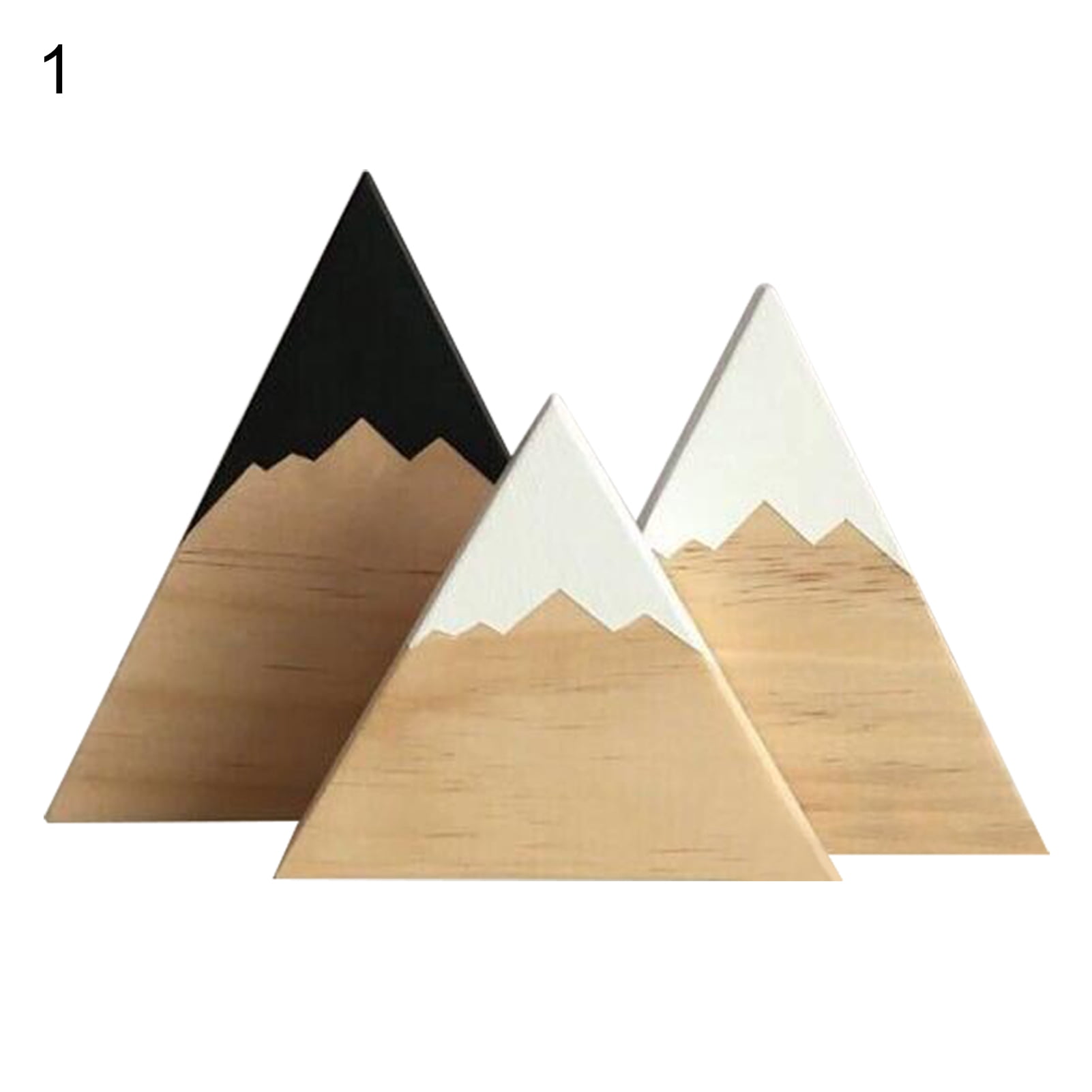 Grandest Birch 3Pcs/Set Wood Ornaments Snow Mountain Shape Photo Props ...