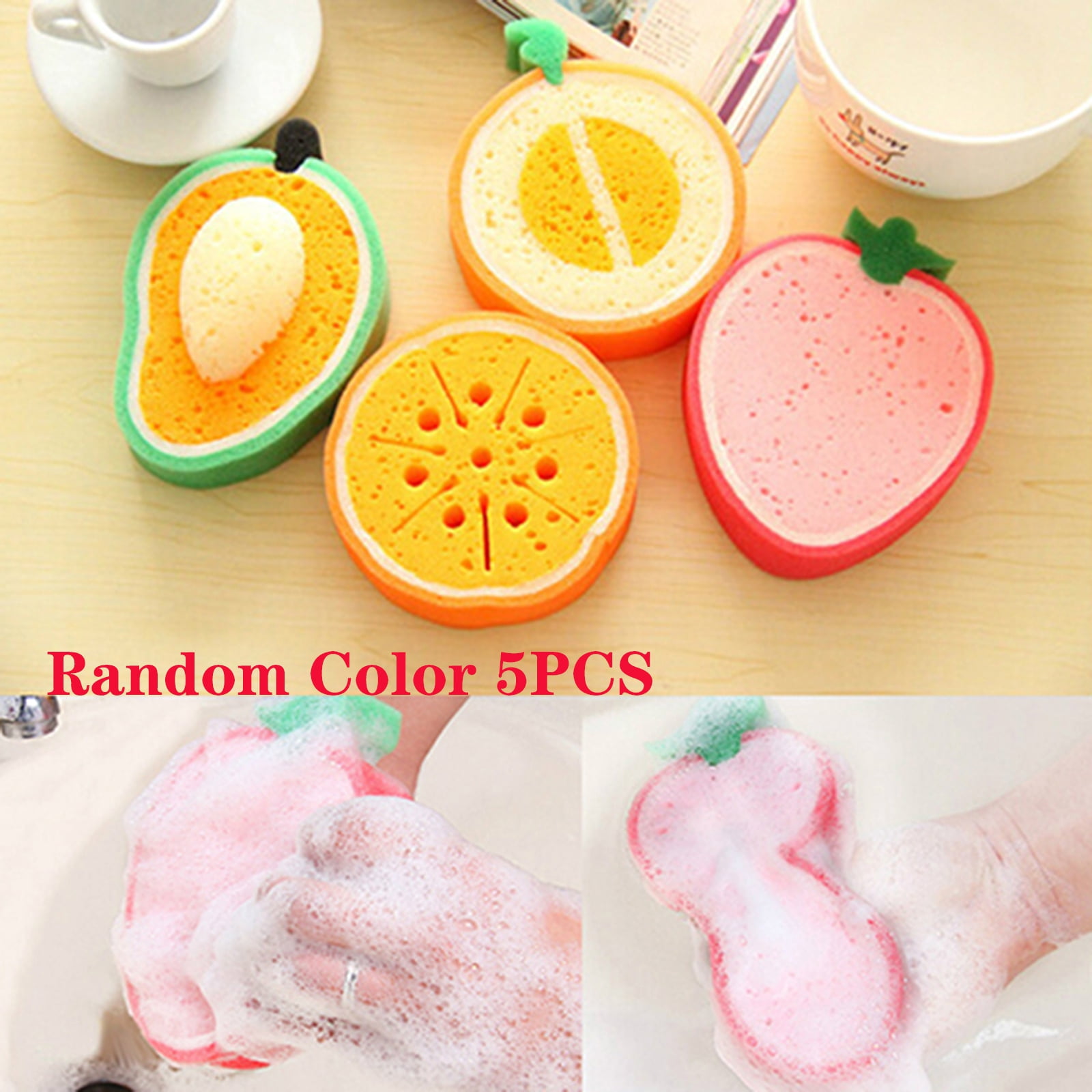 Grandest Birch 5PCS Kitchen Tool Lovely Fruit Dish Washing Cleaning ...