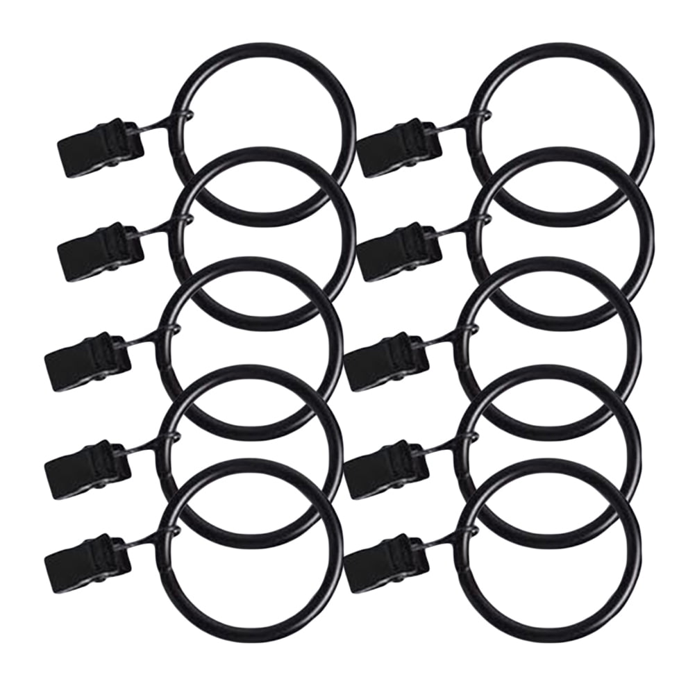 Grandest Birch Durable 10Pcs Metal Shower Curtain Rings Clips Bathroom ...