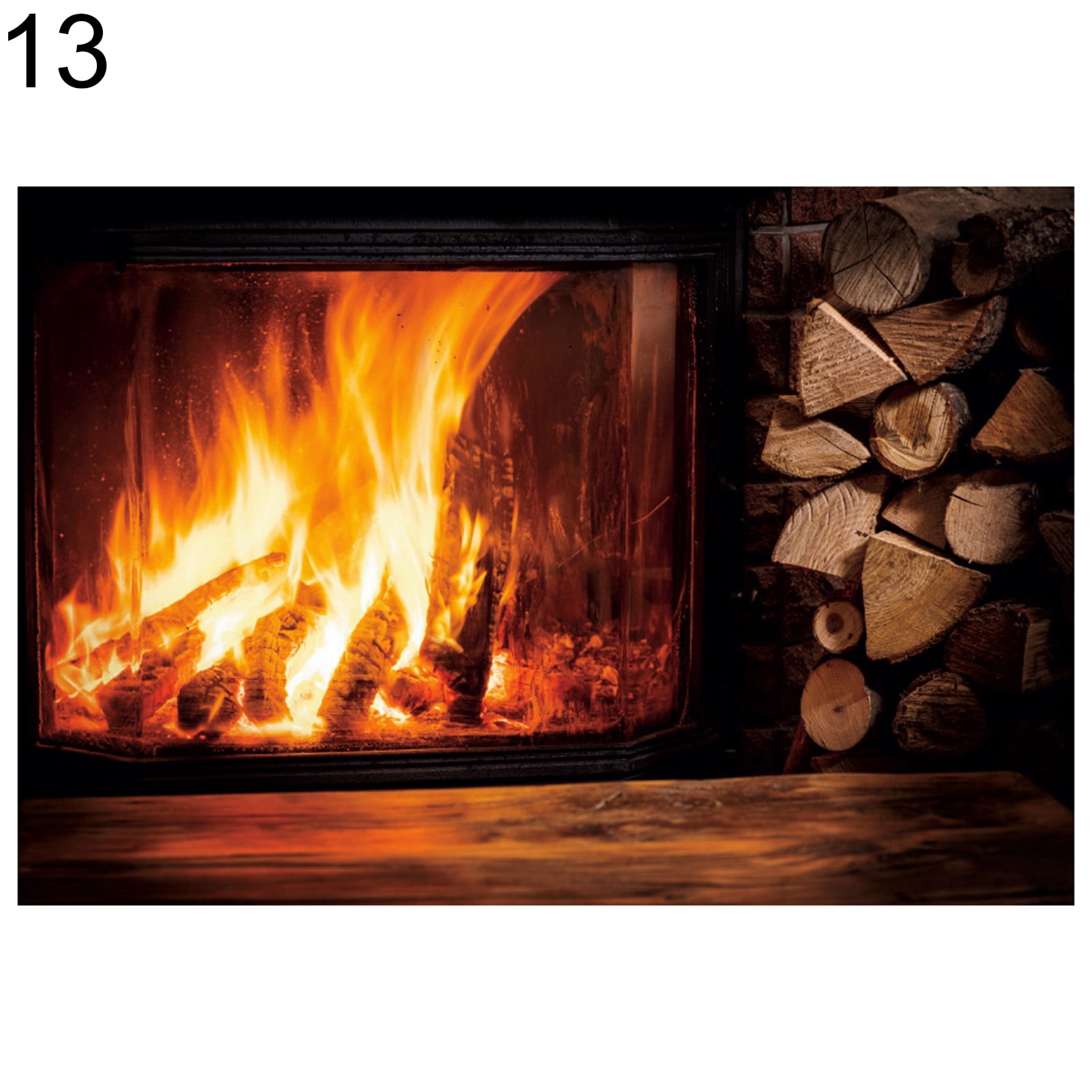 Grandest Birch Fireplace Burning Firewood Studio Photography Photo ...
