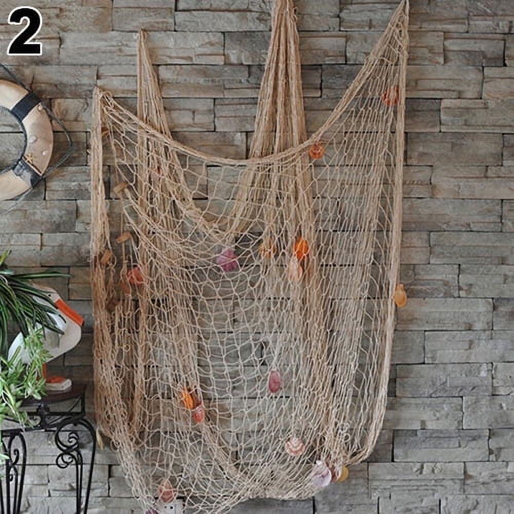 Grandest Birch Fishing Net Seaside Wall Beach Party Sea Shells Wall ...