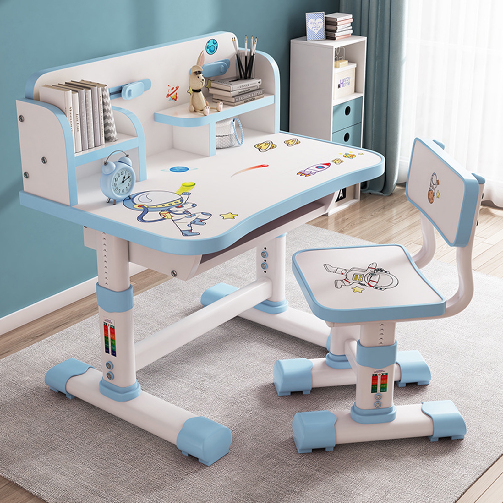 Grandest Birch Kids Functional Desk and Chair Set,Children Study Table ...