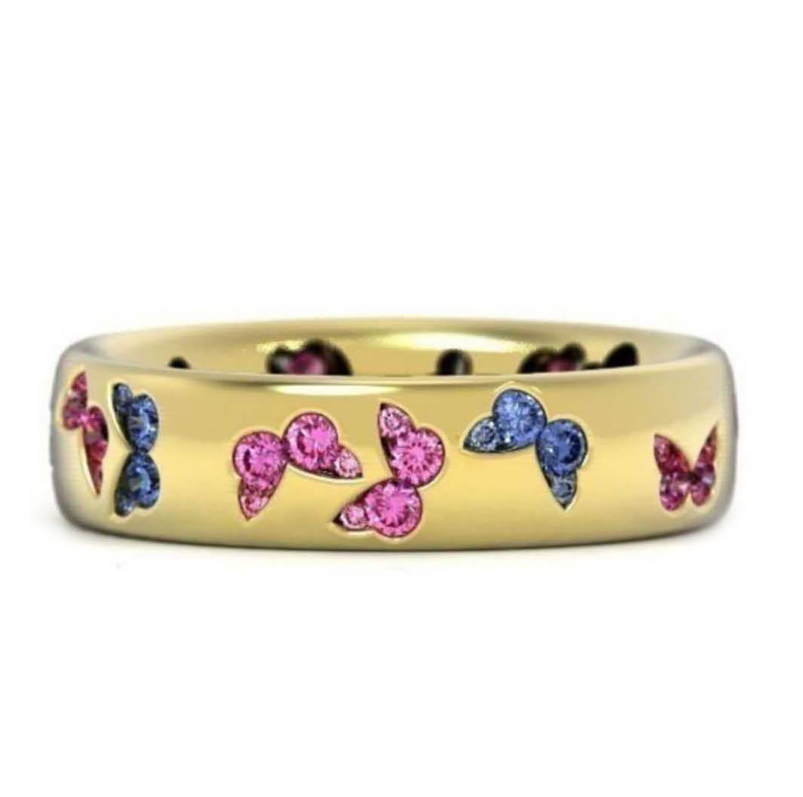 Grandest Birch Shiny Women Ring Butterfly Pattern Stainless Exquisite ...