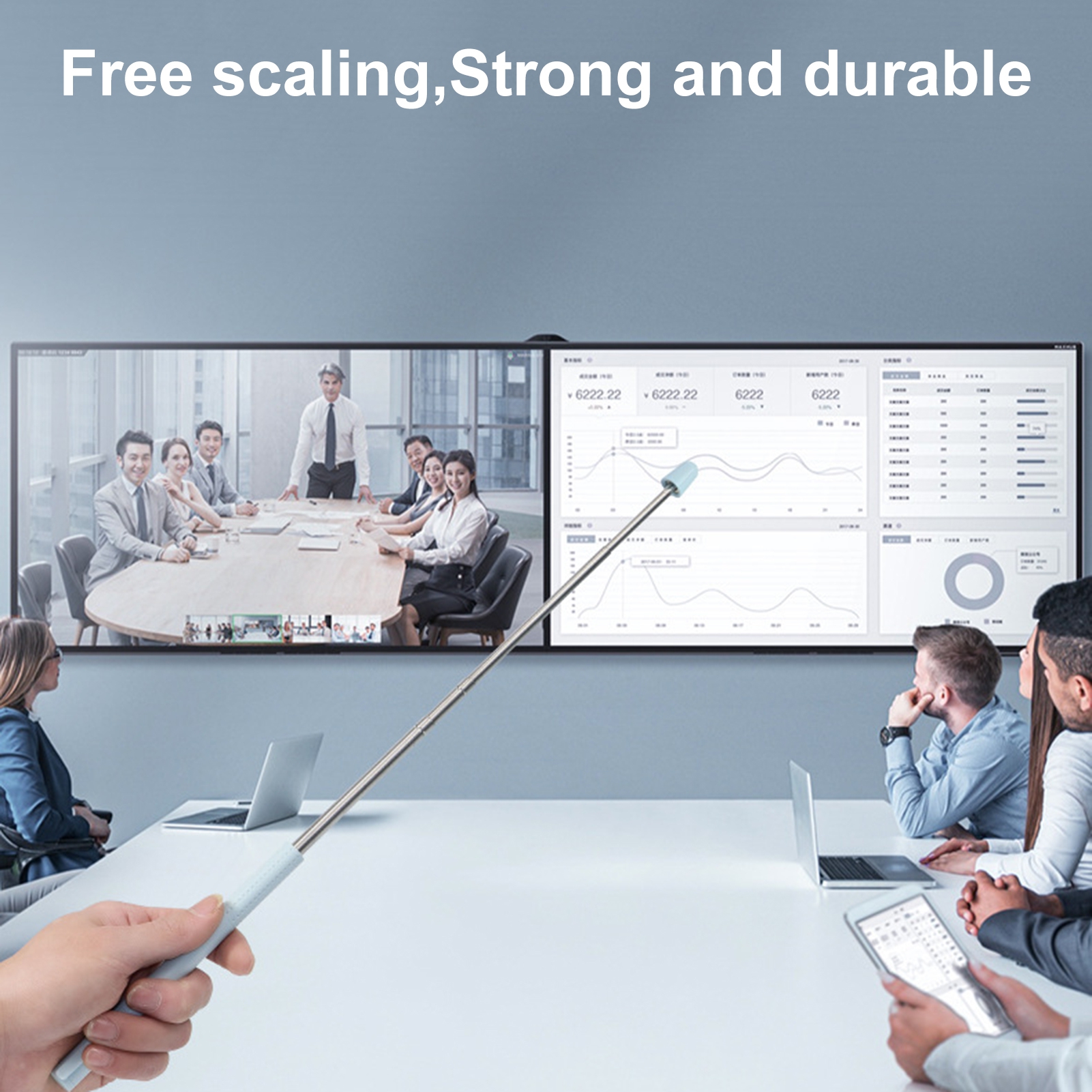 Grandest Birch Teacher Pointer Telescopic Anti-scratch Tip Anti-slip ...