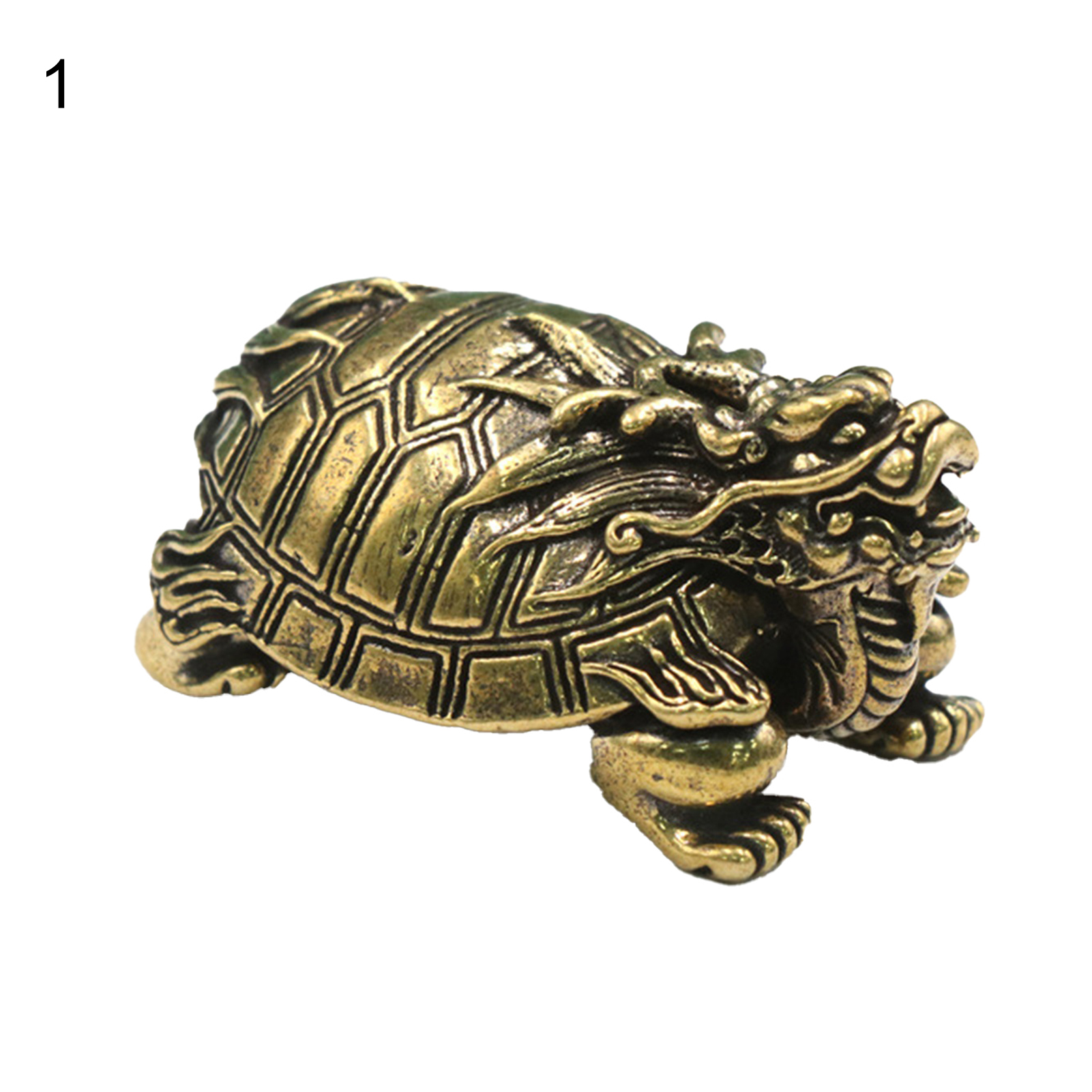 Grandest Birch Three-dimensional Dragon Turtle Figurine Fortune Symbol ...