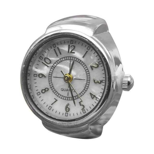 Grandest Birch Watch Ring Decorative Clear Dial Jewelry Clock Quartz ...