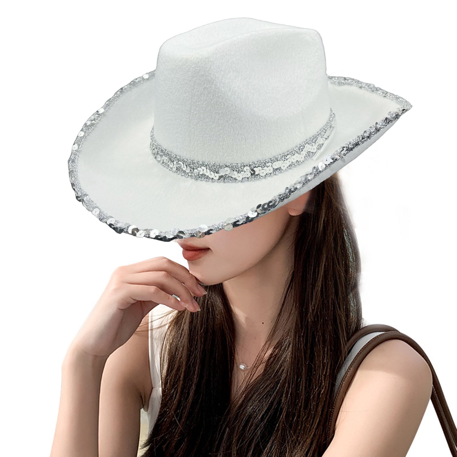 Grandest Birch Women Party Hat Bright Color Concave Top Wide Brim ...