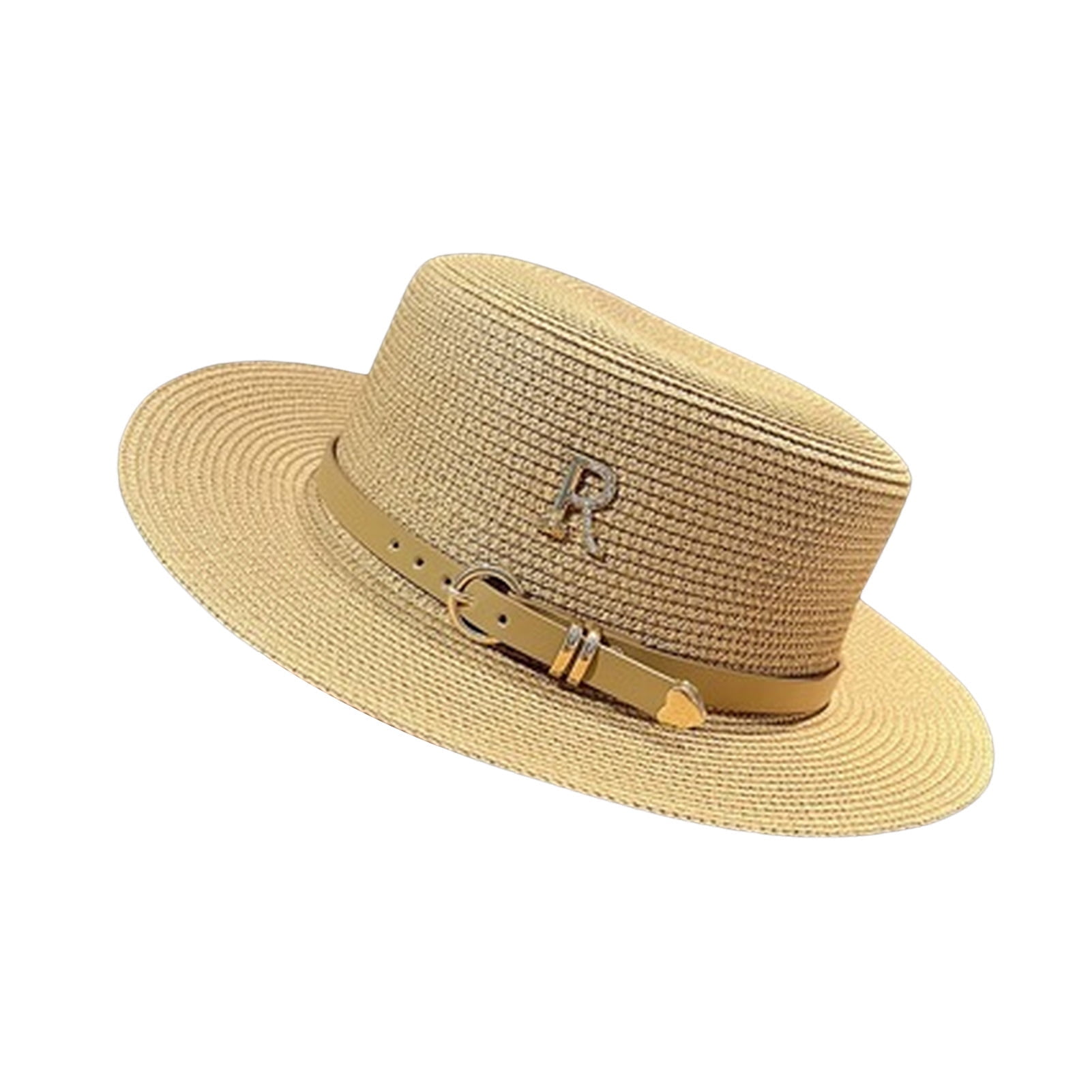 Grandest Birch Women Sumemr Belt Letter Decor Rhinestone Flat Top Round ...