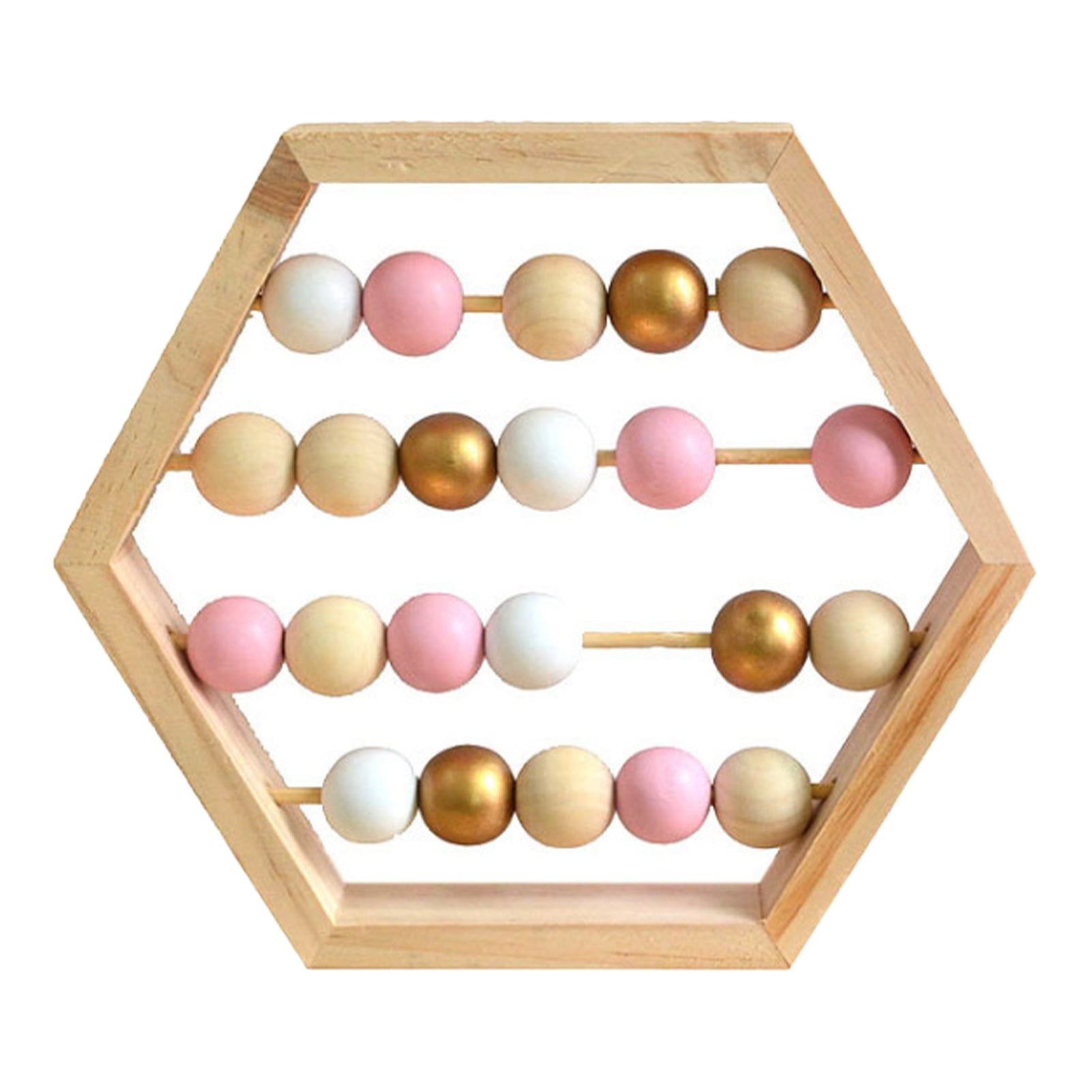 Grandest Birch Wooden Abacus Interactive Hexagon Shape Multi-color ...