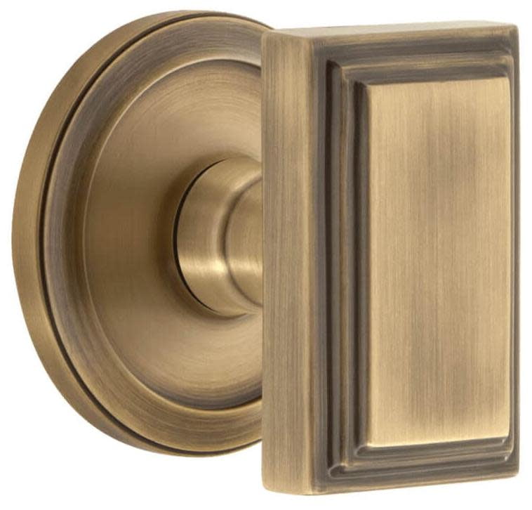 Grandeur Circar_Dd_Na_Cs Carre Solid Brass Non-Turning Two-Sided Dummy Door Knob Set - - Walmart.com
