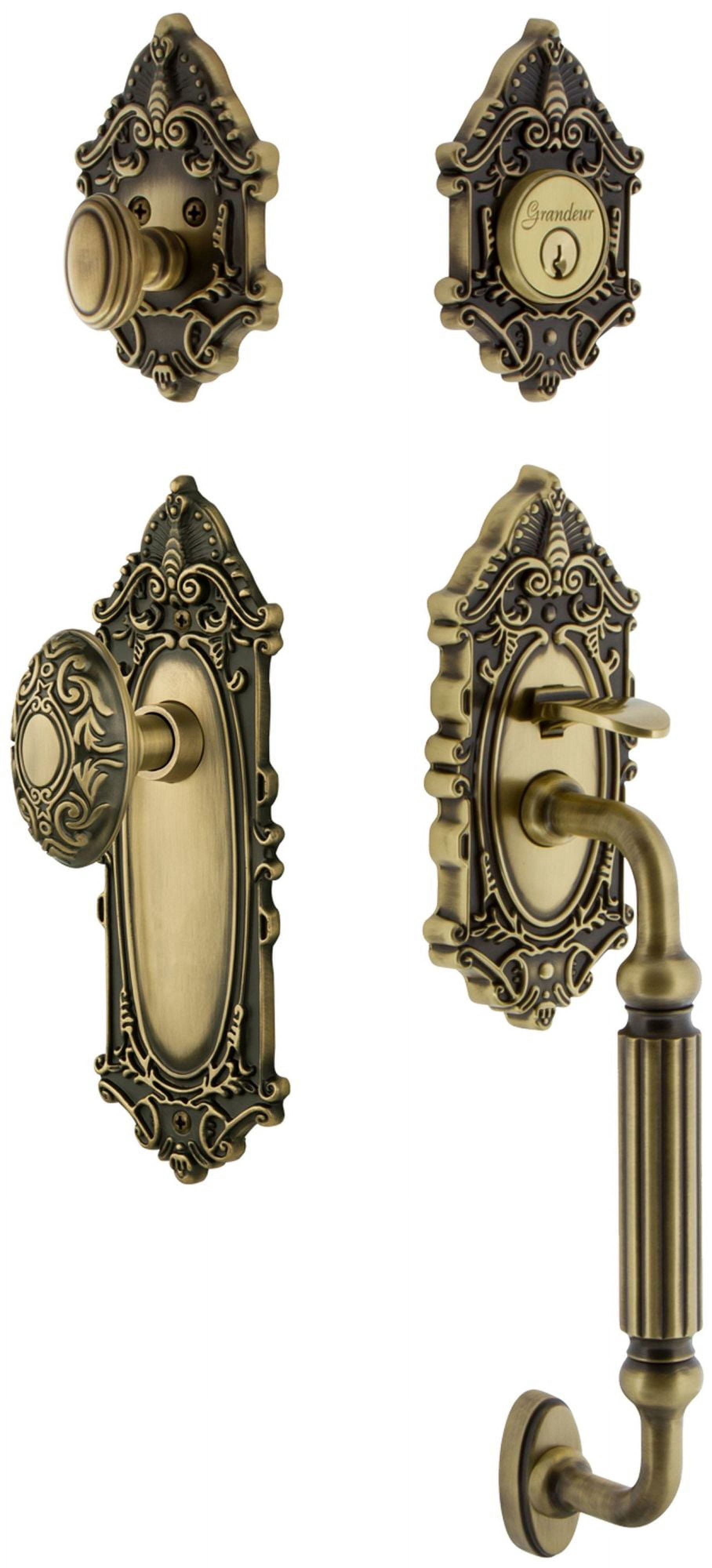 Grandeur 805791 Grande Victorian Solid Brass Rose Keyed Entry Single ...