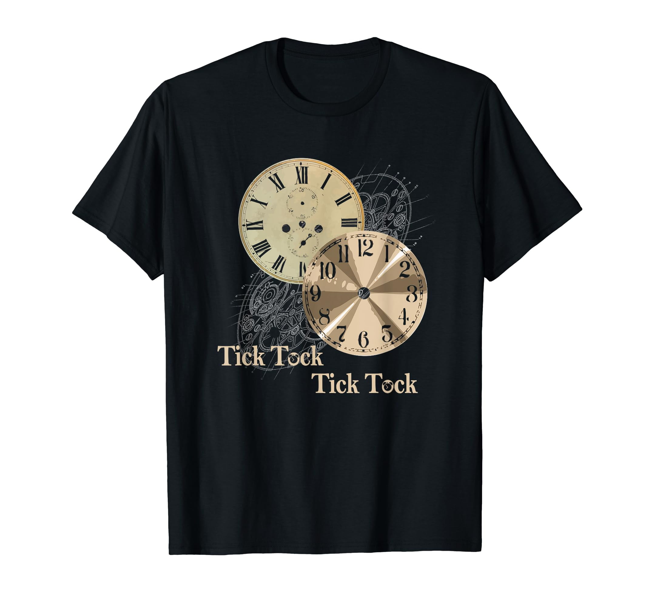 Grandfather Alarm Clock Time Tick Tock Clock Retro Men T-Shirt Retro ...