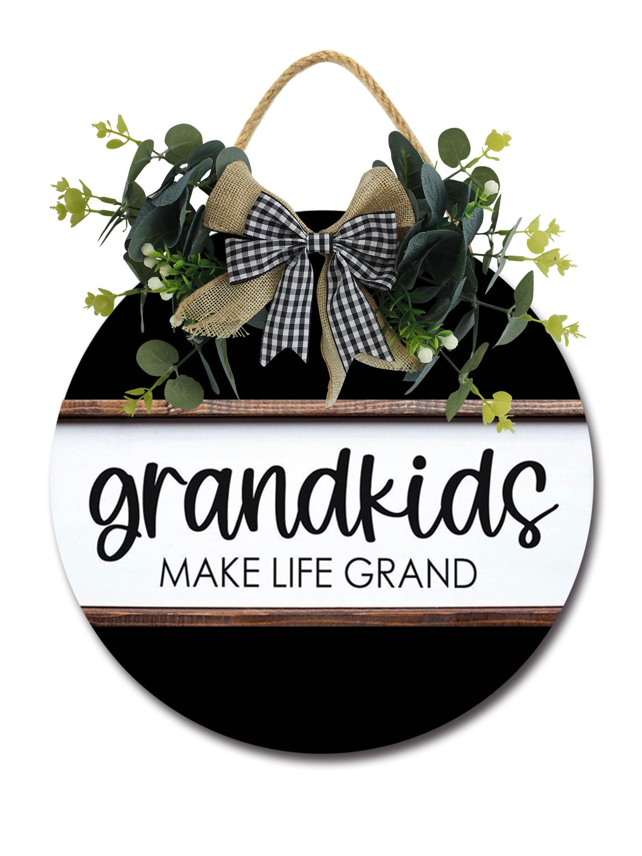 Grandkids Make Life Grand Sign Front Door Porch Decorations, Round ...