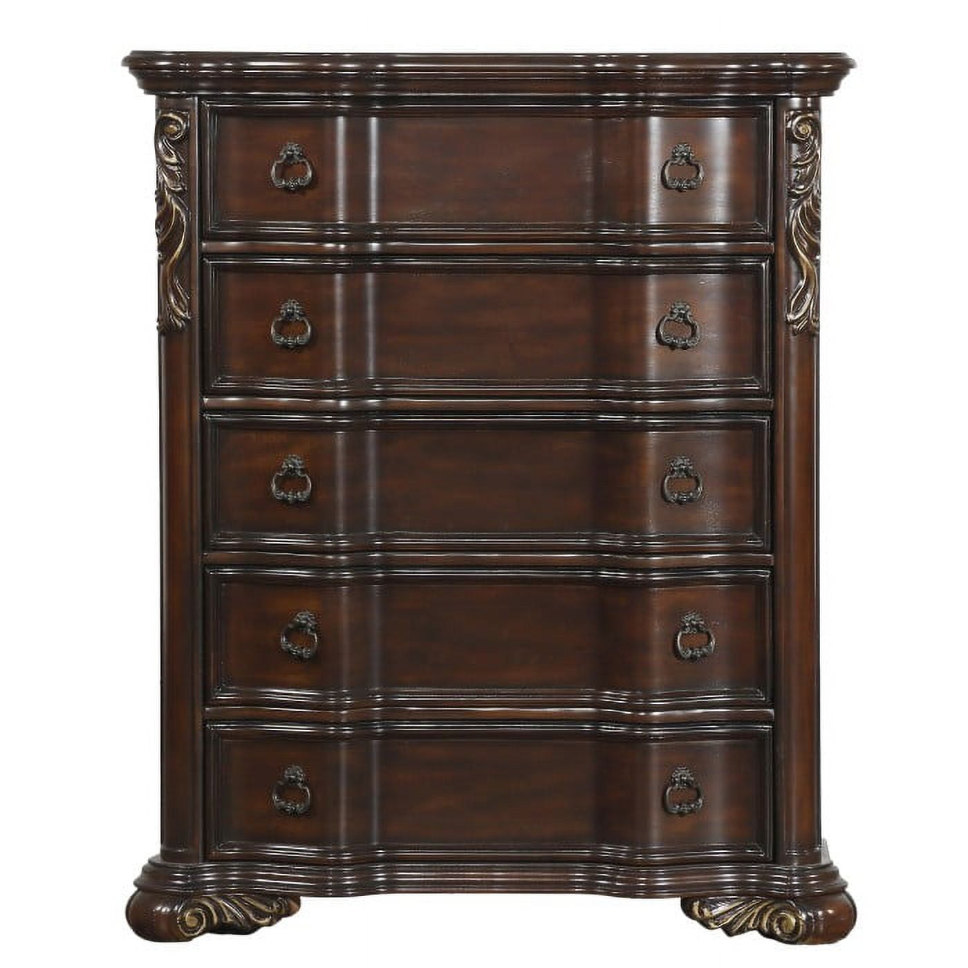 Grandly Styled Traditional Chest with Decorative Scrolling Carved ...