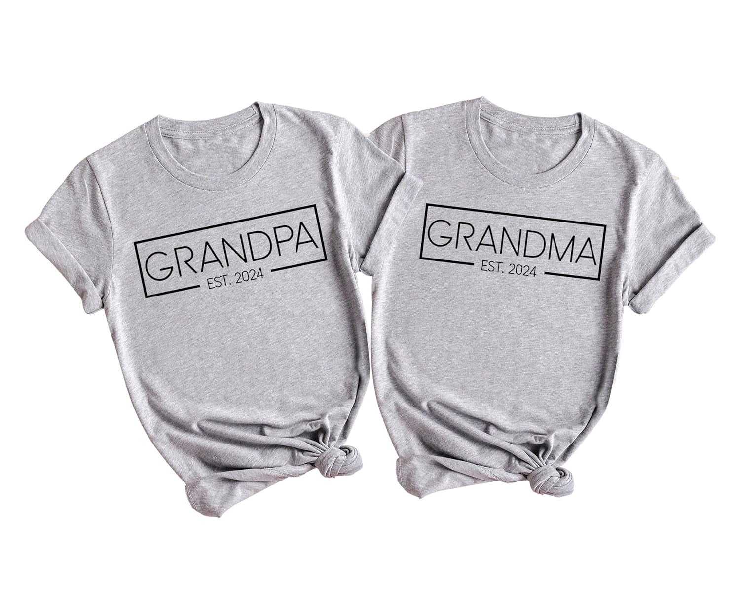 Grandma And Grandpa Est. 2024 Shirts, New Grandparents Announcement ...