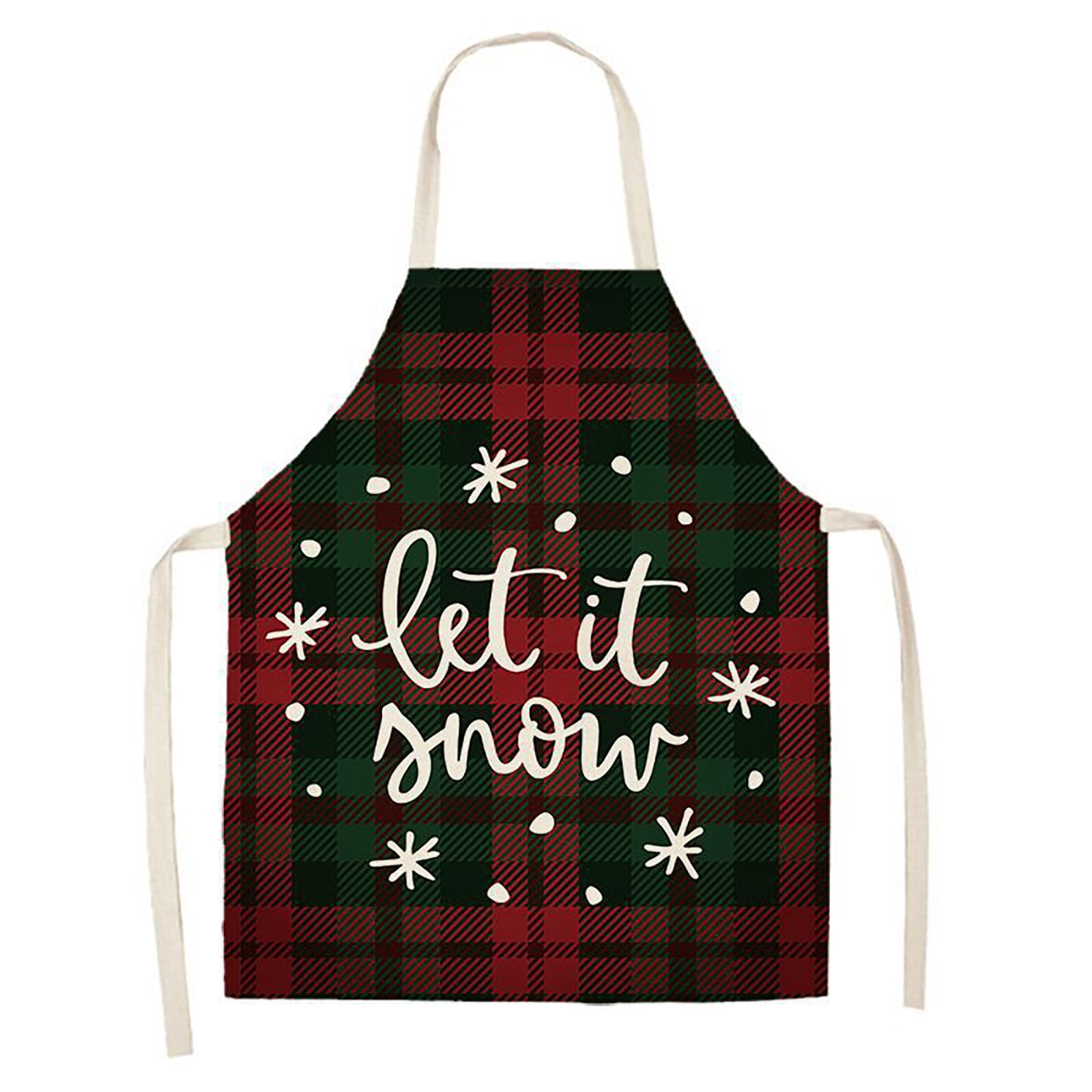 Grandma Apron with Pockets Christmas Kitchen Cooking Aprons Plaid ...