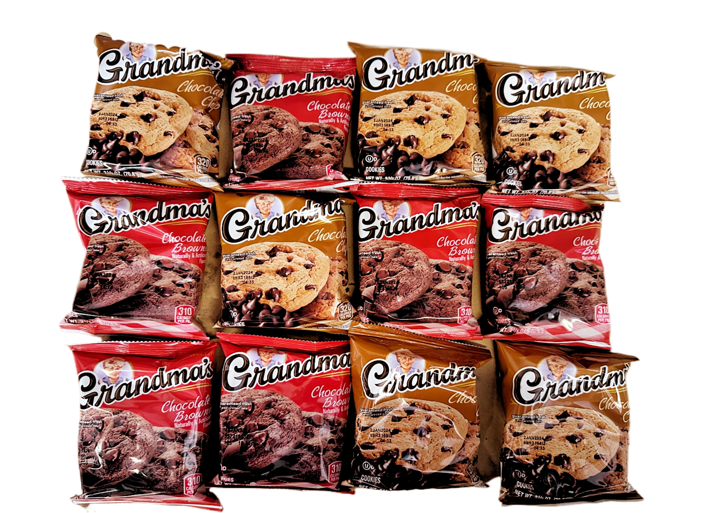 Grandma's Chewable Soft Baked Cookies Variety 12 Pack, 6 Chocolate Chip ...