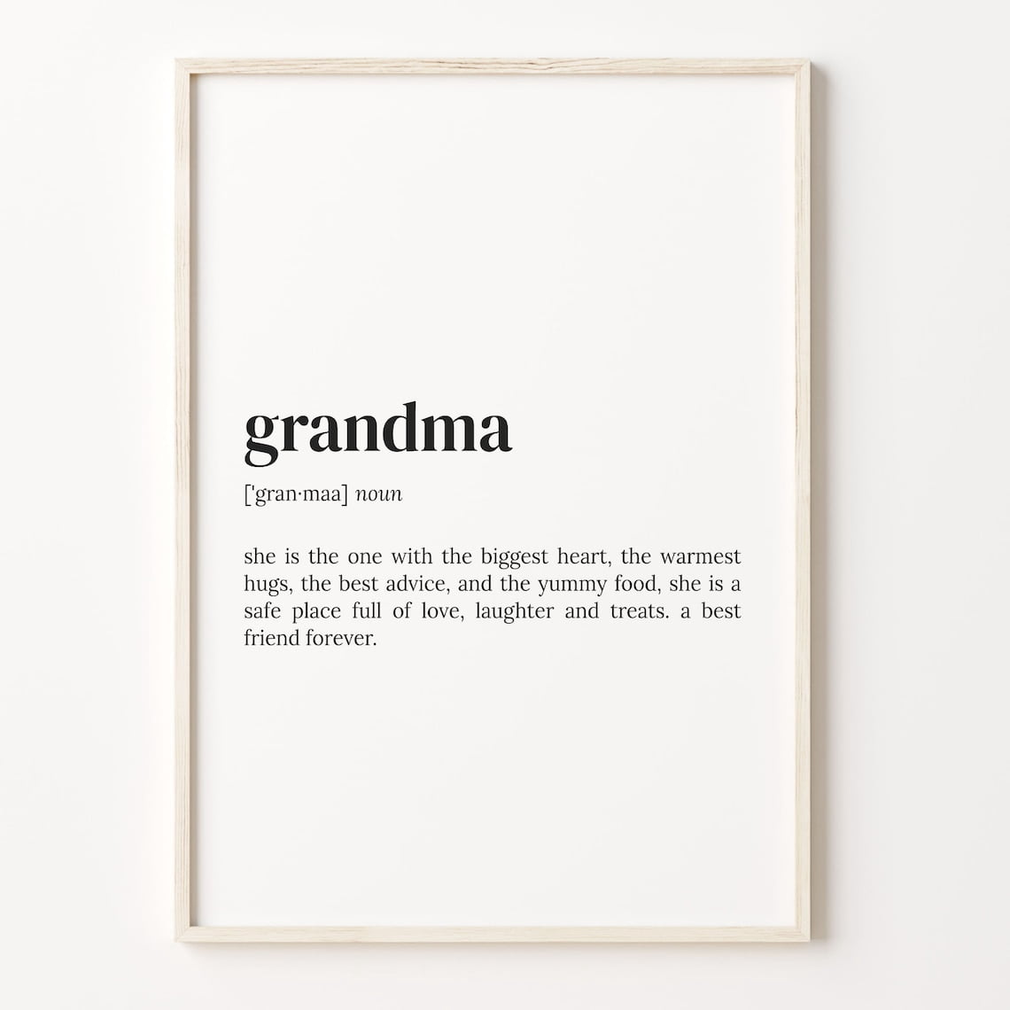 Grandma Definition Quote Wall Art for Grandma, Unframed Poster ...