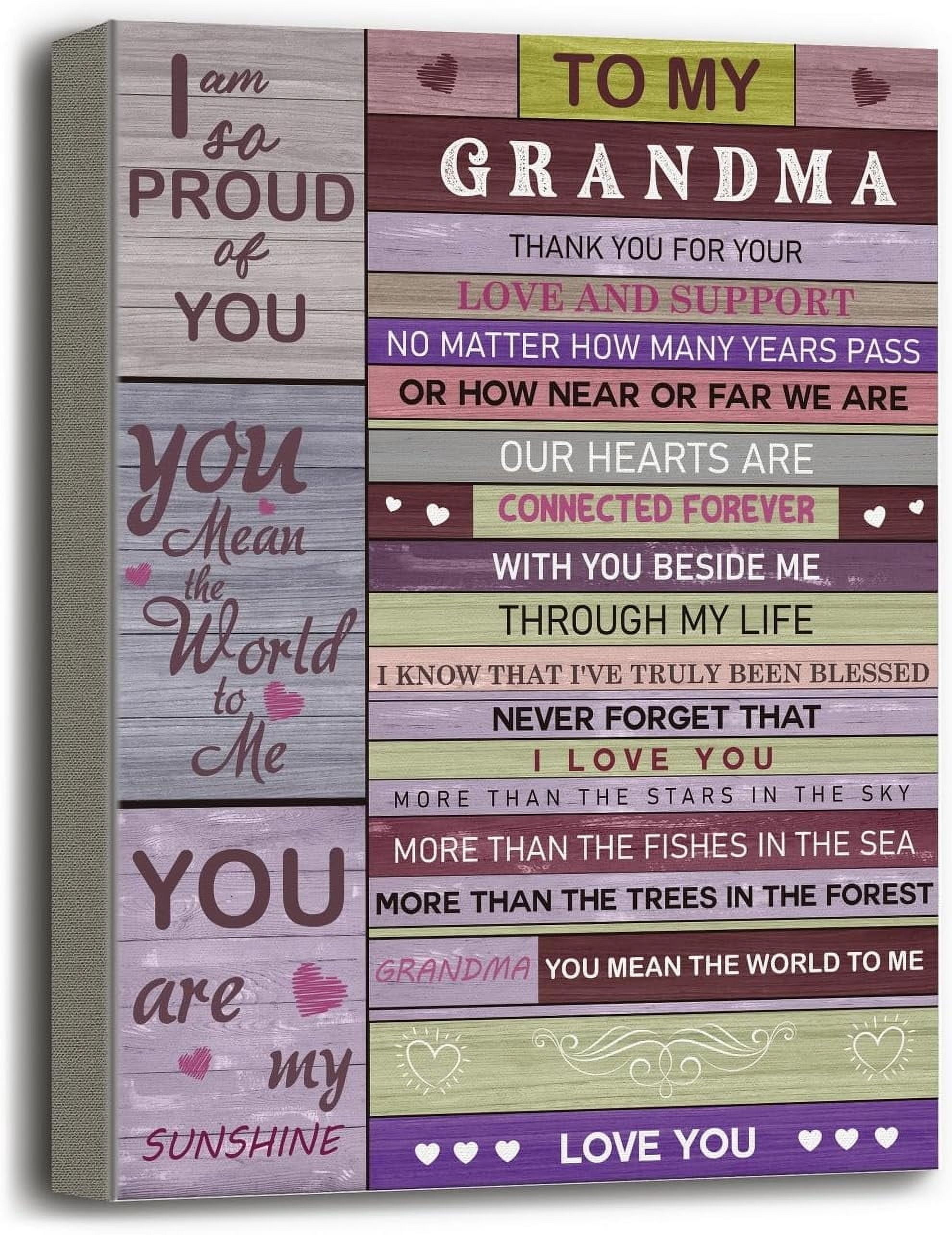 Grandma Gift, Canvas Poster Wall Art Hanging Decor Print, Nana Birthday ...