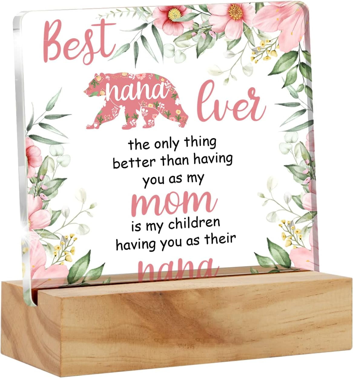 Grandma Gift Nana Gifts From Granddaughter Grandson, Best Nana Ever ...