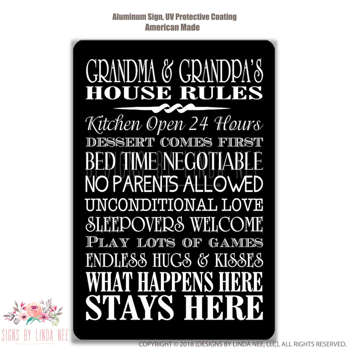 Grandma And Grandpa Sign, Grandma And Grandpa House Rules Sign, Gift ...
