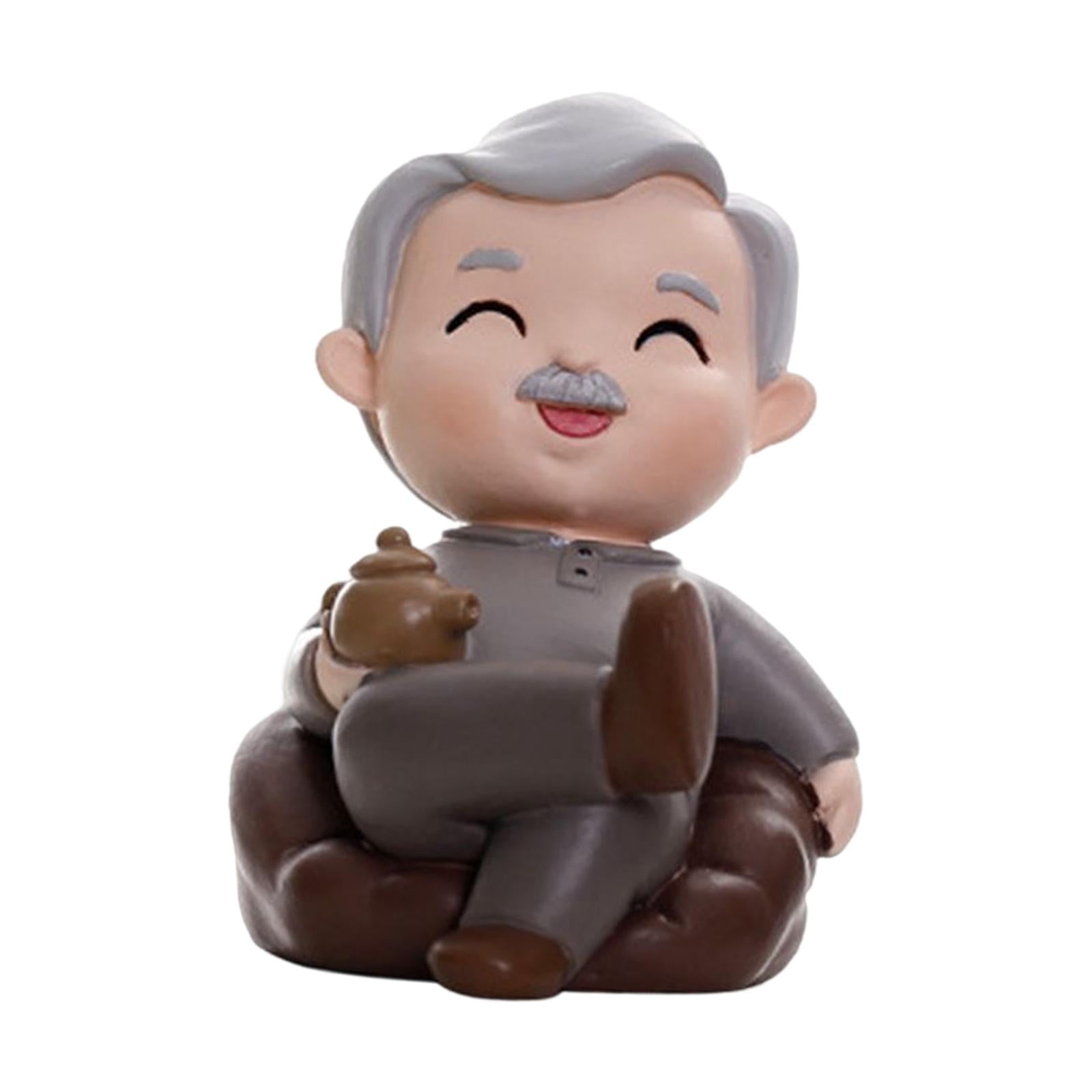 Grandma Grandpa Statue Elderly Couple Figurine Grandparents Model ...