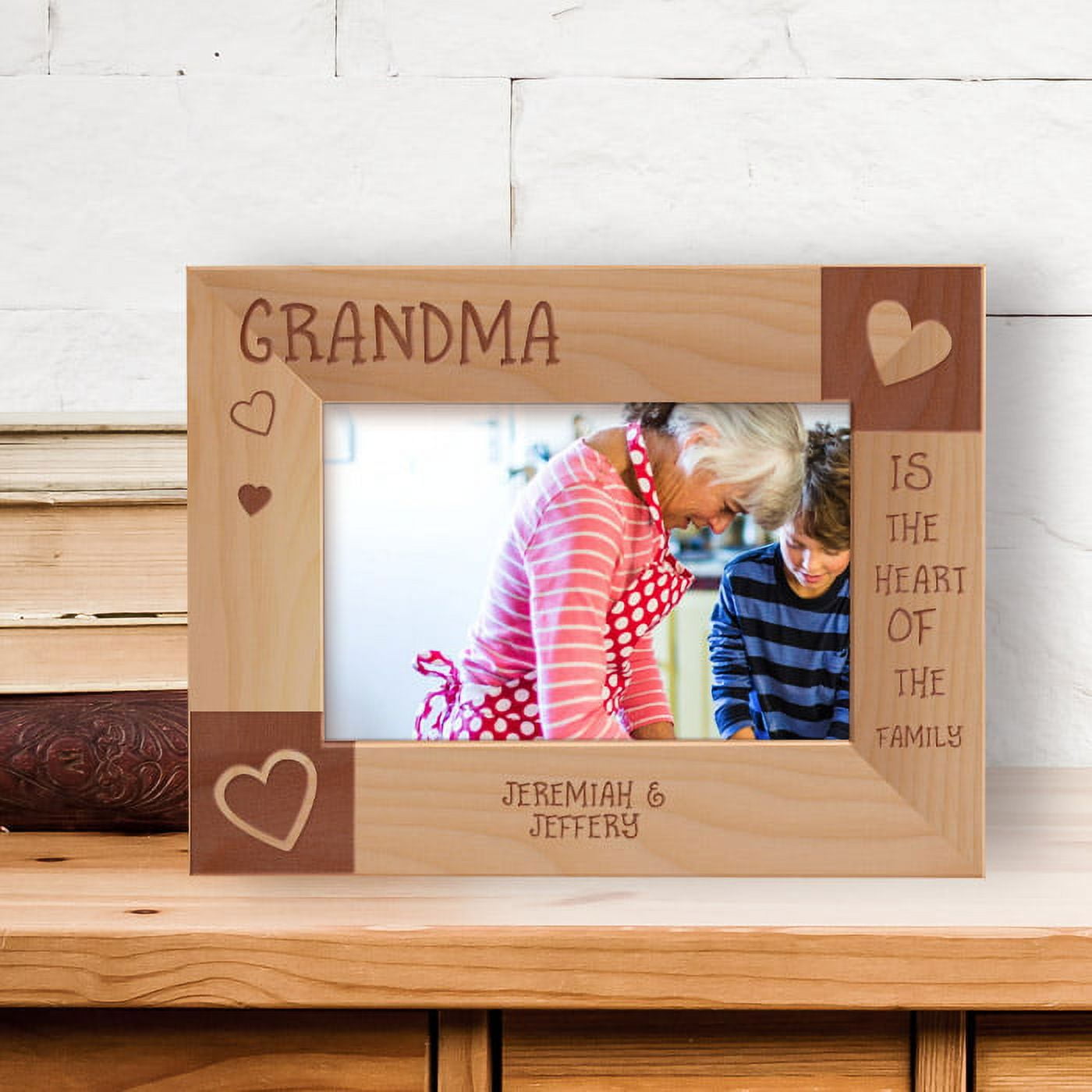 Grandma Is The Heart Of The Family Personalized Wooden Frame-6" x 4 ...