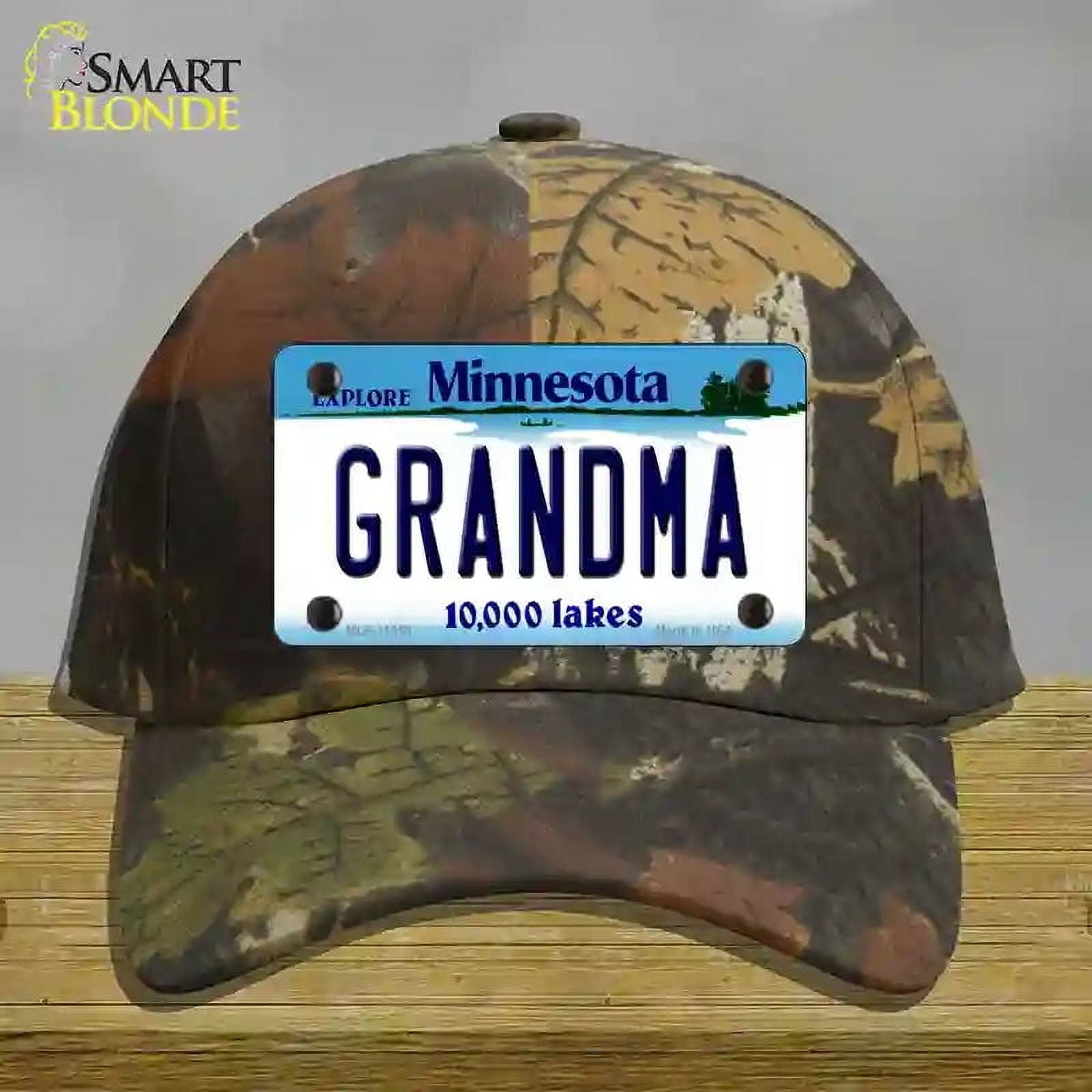Grandma Minnesota State Novelty License Plate Hat Cotton Camoflauge ...
