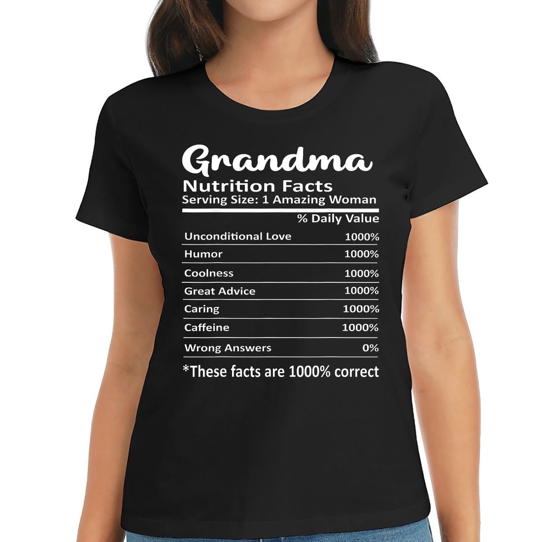 Grandma Nutrition Facts Funny Grandma T-Shirt - Walmart.com