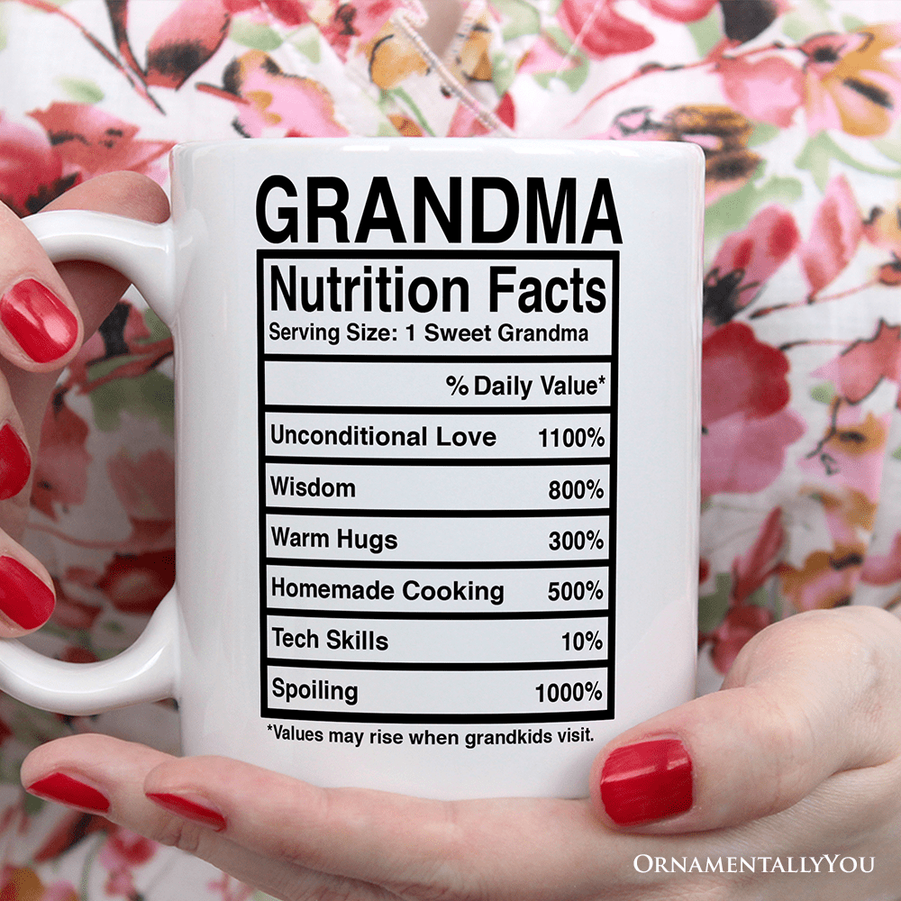 Grandma Nutrition Facts Mug, Birthday Gift - Walmart.com