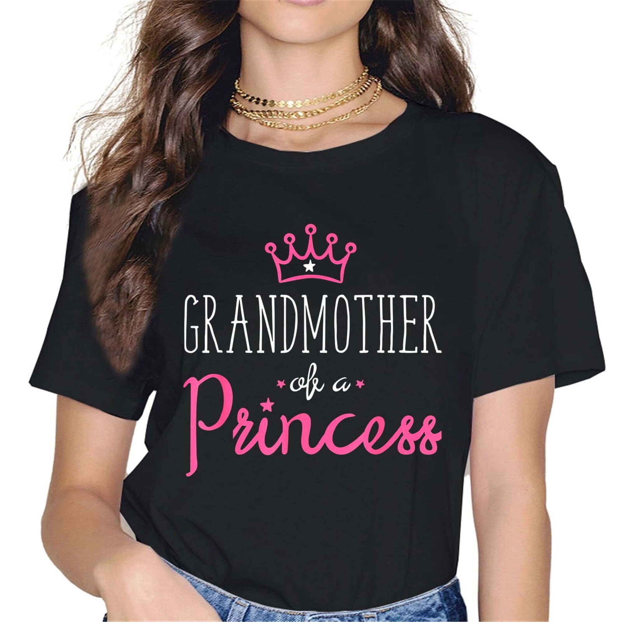 Grandma Of A Princess T Shirt Women Tops Graphics Casual Short Sleeve