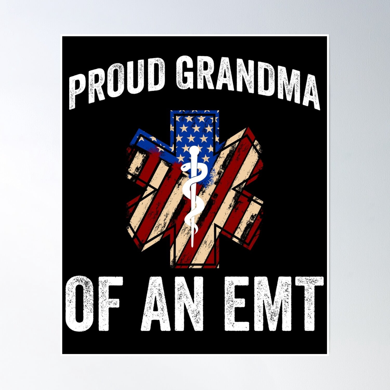 Grandma Of An Emt Gift Paramedic Ambulance Poster Wall Art, Modern Wall ...