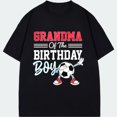 Grandma Of The Birthday Boy Soccer Ball Cartoon T-Shirt Black Soccer ...