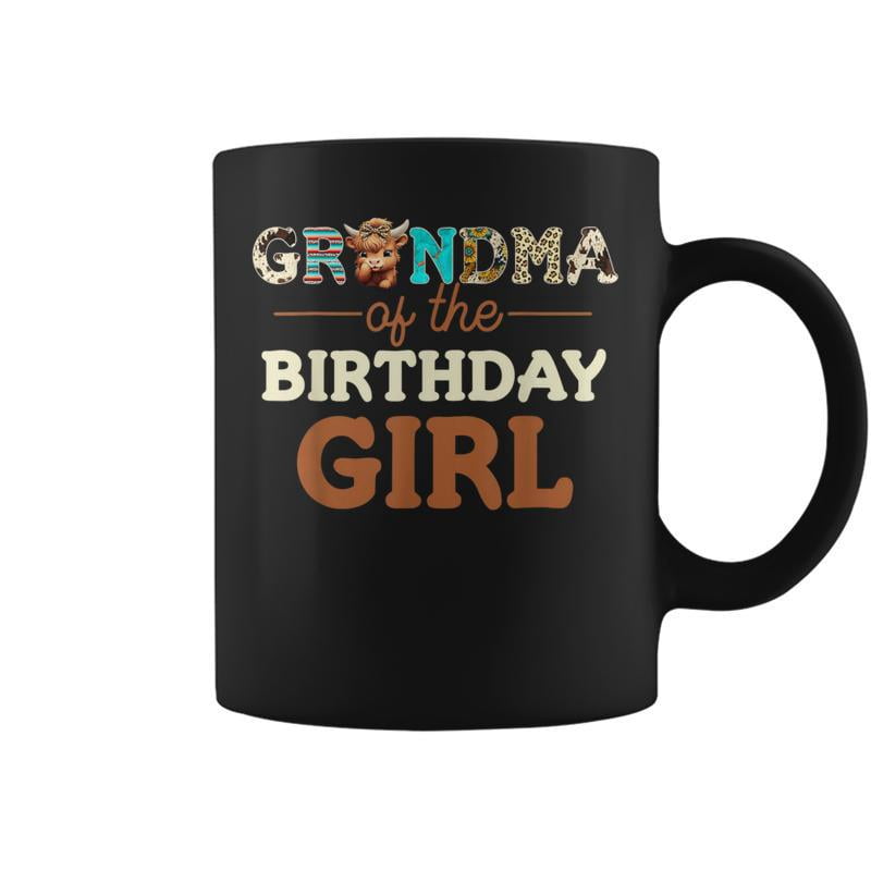 Grandma Of The Birthday Girl Highland Cow Print First Bday C - Walmart.com